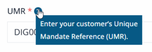 Unique Mandate Reference (UMR) for SEPA Direct Debits